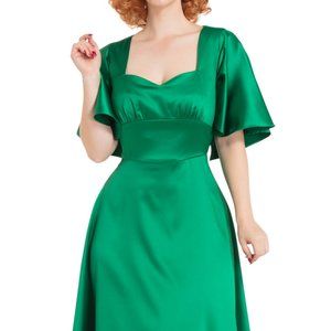 Voodoo Vixen | Dresses | Voodoo Vixen Lisa Cape Dress Green Silky 94s ...